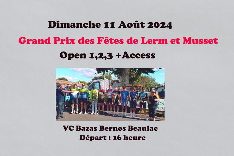 Sud Gironde – CYCLISME — — Plus de 60 engagés à Lerm et Musset